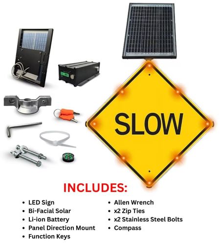 The Traffic Sign Store: Solar Powered LED SLOW Sign