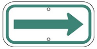 The Traffic Sign Store: Single Green Arrow - 12x6-inch